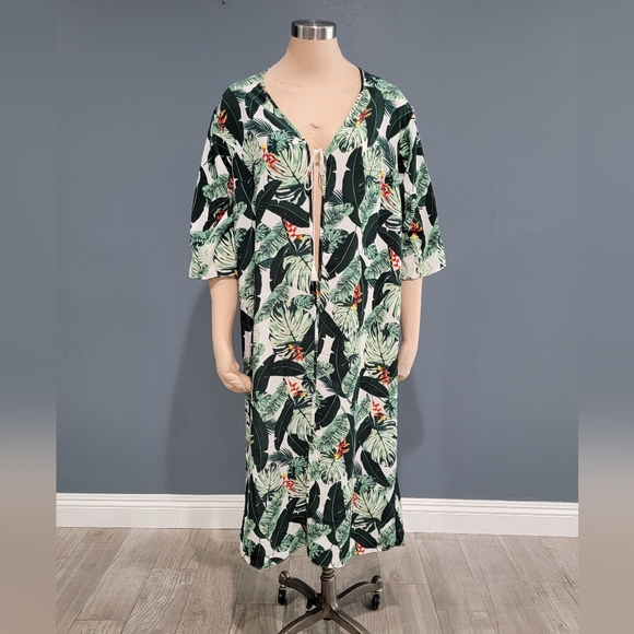 Rachel Zoe | Swim | Nwt Rachel Zoe Green Tropical Palm Kimono Swim ...